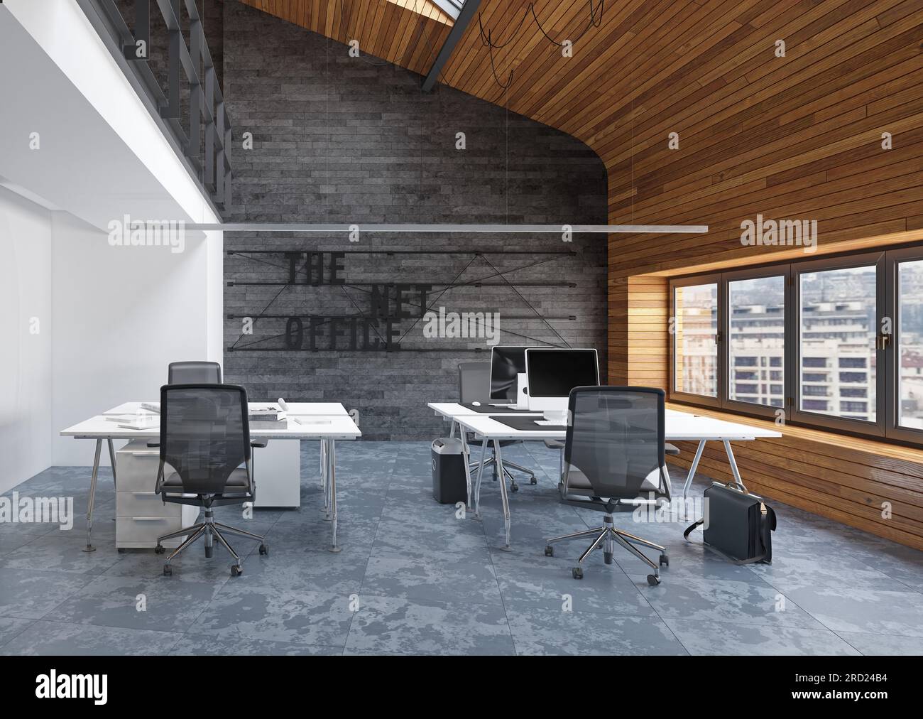 modern loft office interior Stock Photo - Alamy