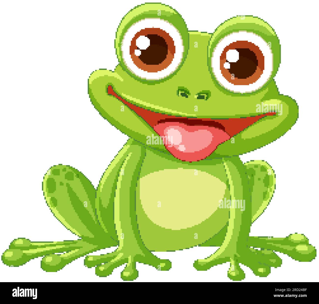 Cute green frog cartoon illustration Stock Vector Image & Art - Alamy