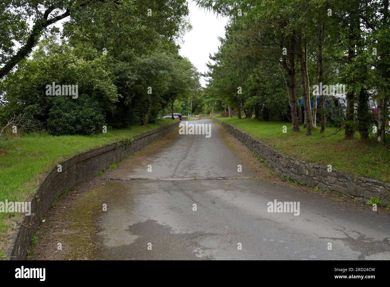 The disused railway line and station at Bryncir, on the former ...