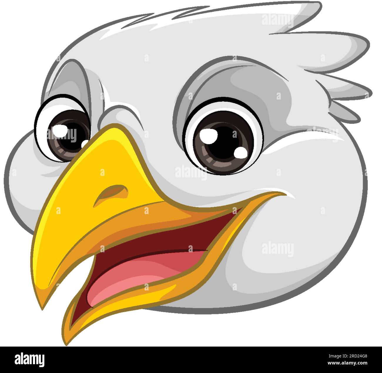 A vector cartoon illustration of a bird with a smiling face, isolated ...