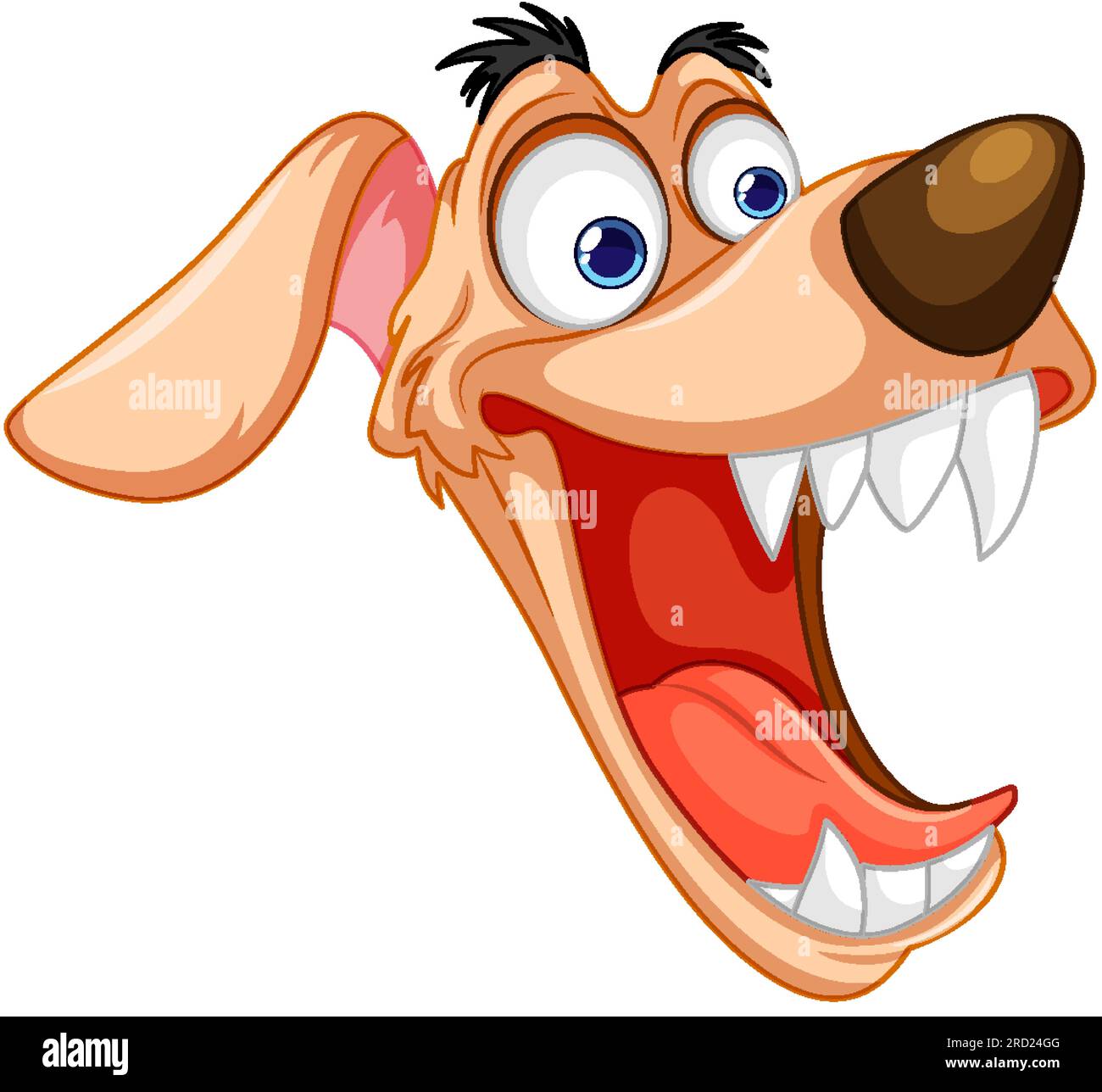 Cute playful crazy dog cartoon head illustration Stock Vector Image ...