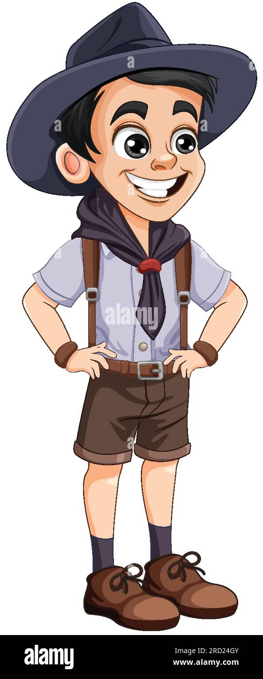 Scout Boy Cartoon Character illustration Stock Vector Image & Art - Alamy