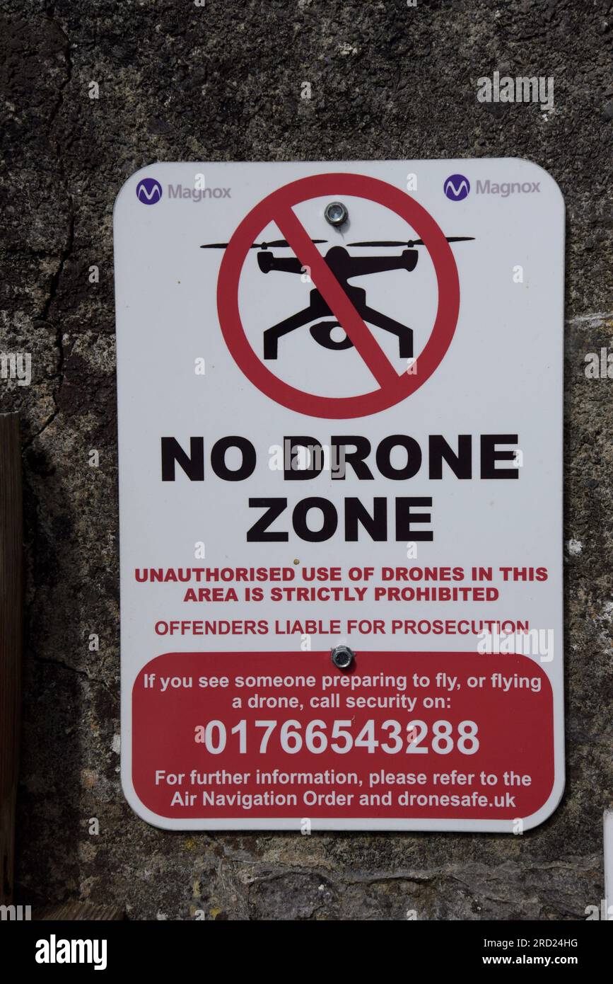 No drones allowed notice banning drone flying at Trawsfynydd Nuclear ...