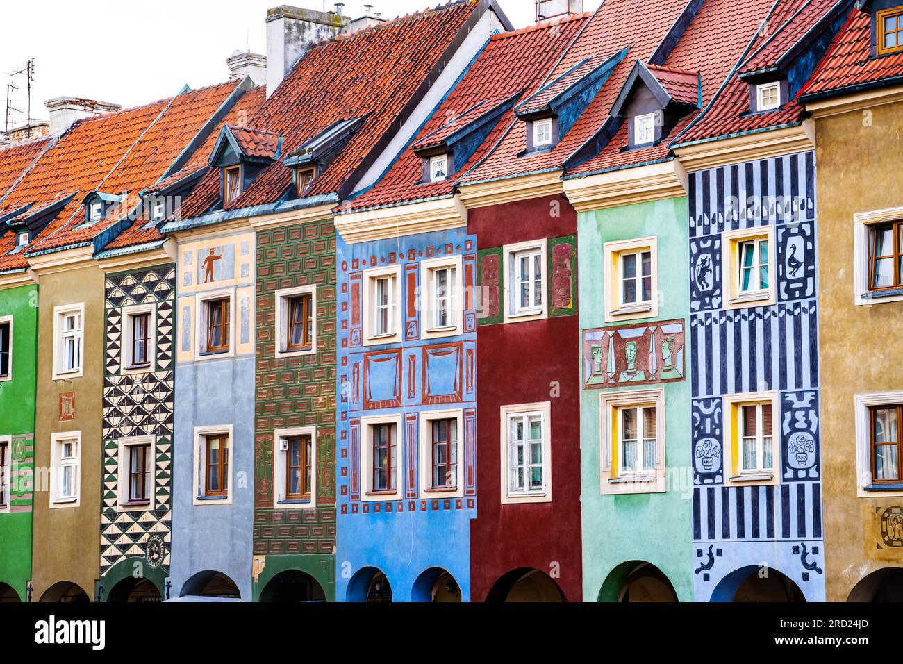 Old colorful architecture in Poznan, Poland on a old market square ...