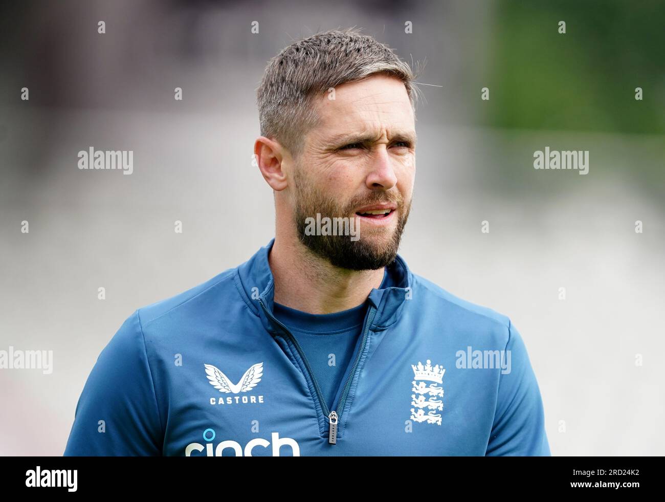 England's Chris Woakes during a nets session at the Emirates Old ...