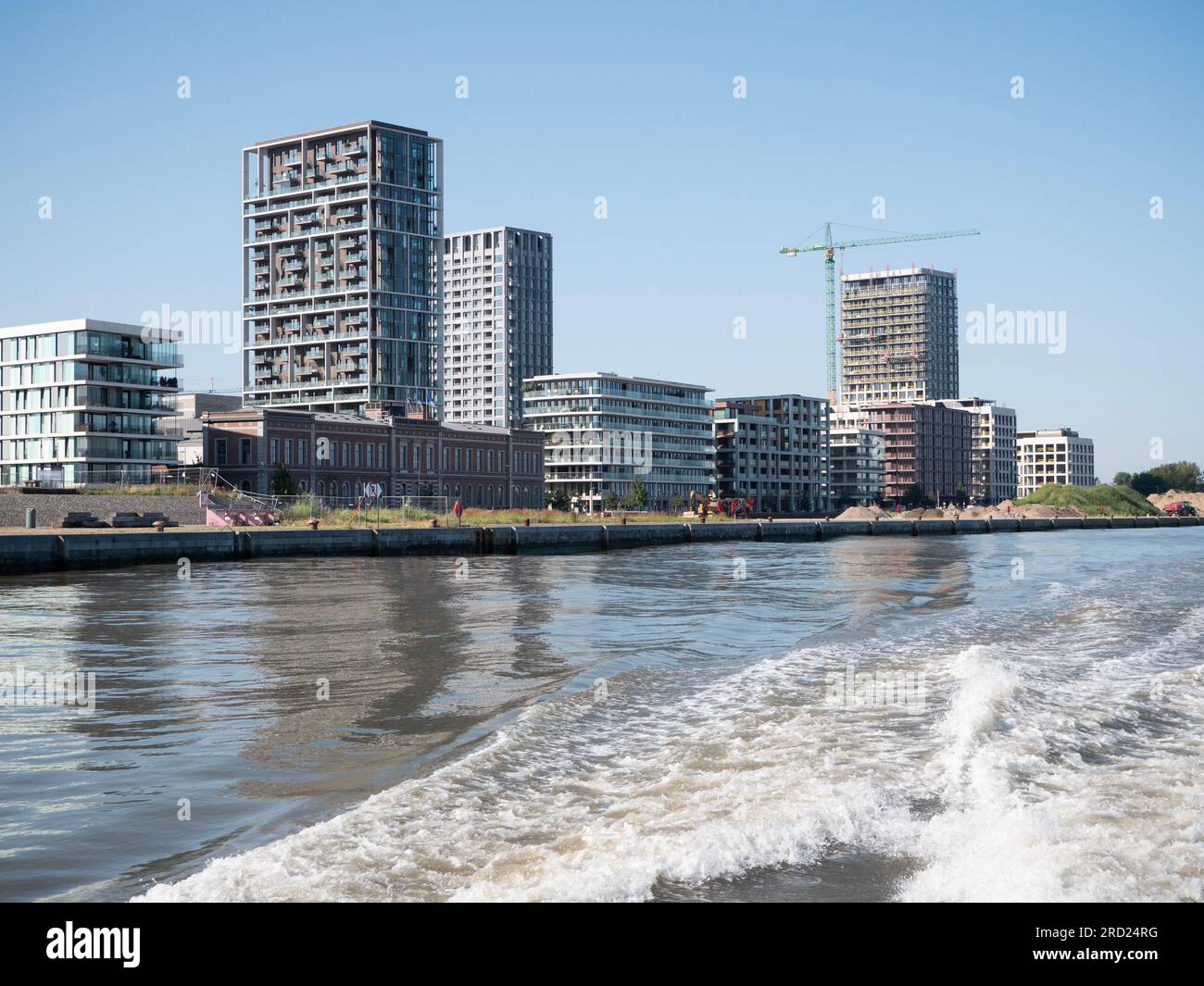 Antwerp, Belgium, July 08, 2023, under construction buildings, skyline ...