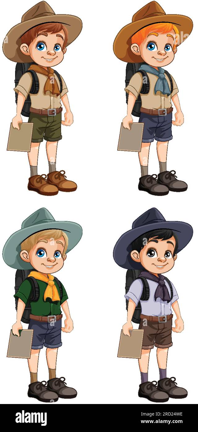 Scout Boy Cartoon Character illustration Stock Vector Image & Art - Alamy