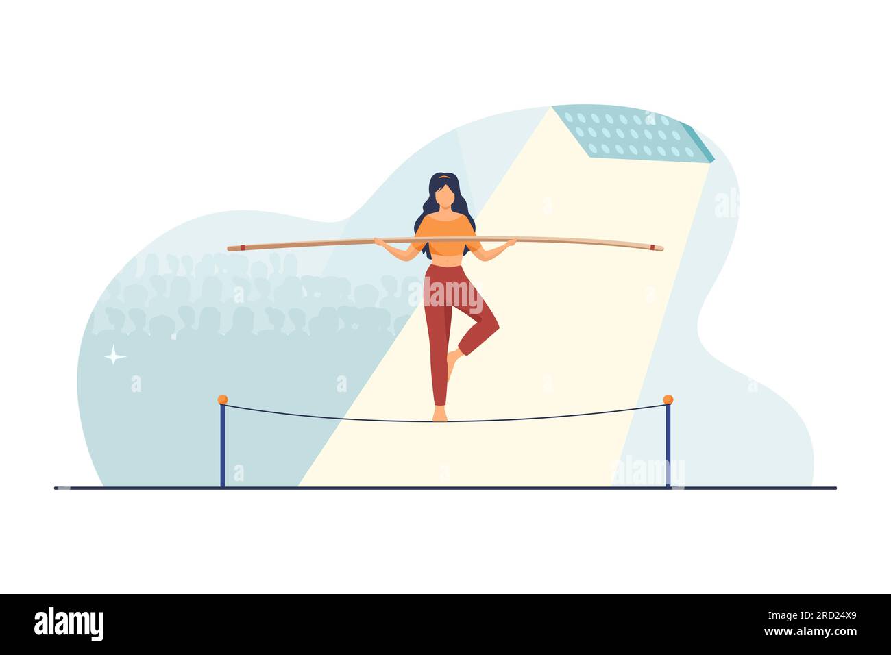 Show actress balancing on rope Stock Vector Image & Art - Alamy