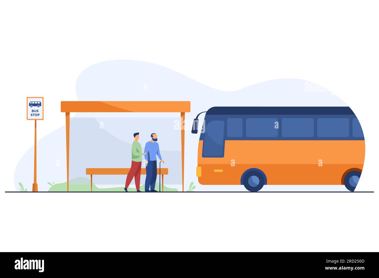 People waiting for bus at bus stop Stock Vector Image & Art - Alamy