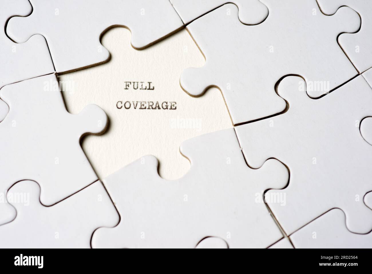 Full coverage text written with a typewriter in a white puzzle Stock ...