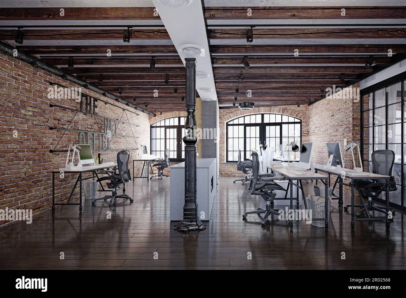 modern loft office interior Stock Photo - Alamy