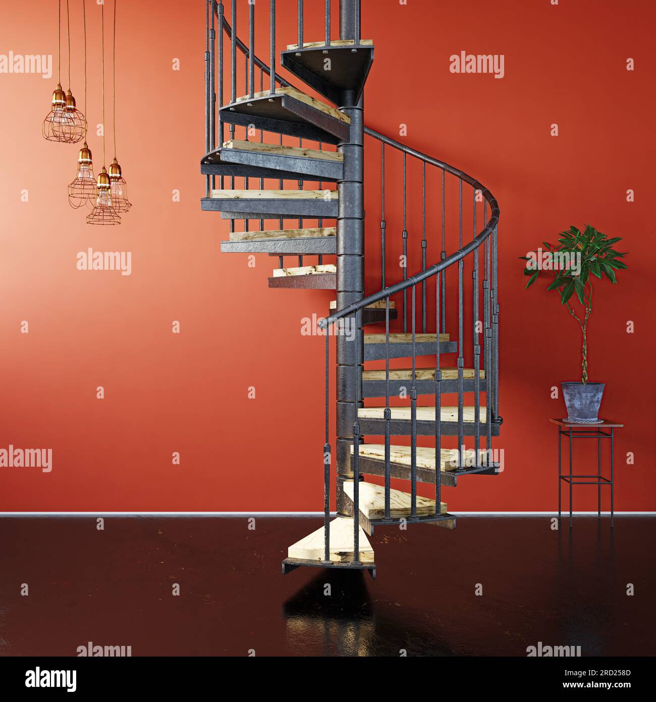 spiral staircase interior Stock Photo - Alamy