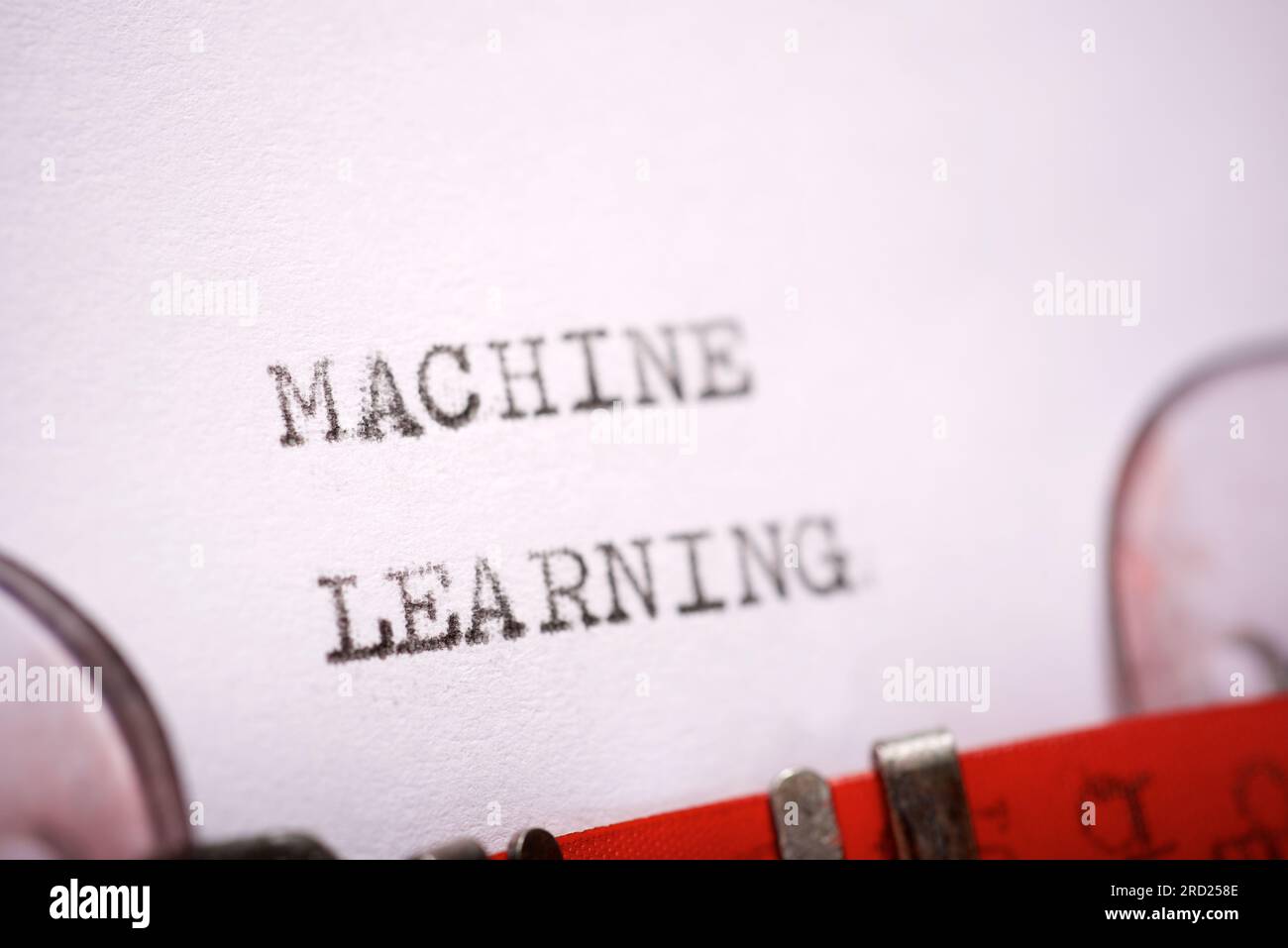 Machine learning text written with a typewriter Stock Photo - Alamy