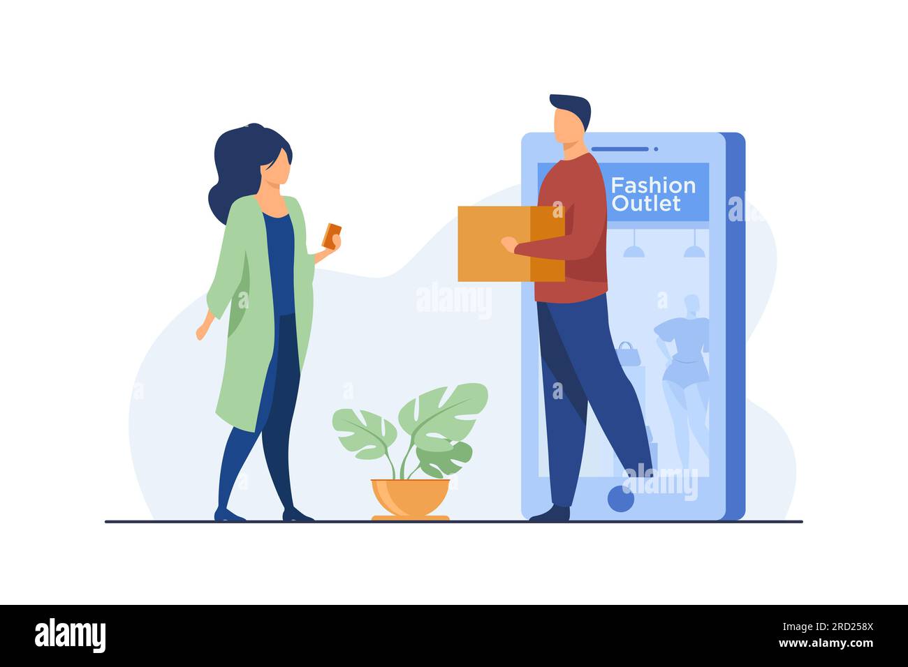 Woman buying clothes online Cut Out Stock Images & Pictures - Alamy