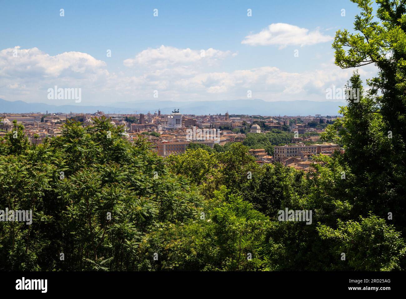 Scenic view of Rome skyline, capital of Italy. Roman panorama cityscape ...