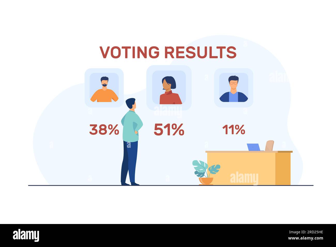 Man watching voting results Stock Vector Image & Art - Alamy