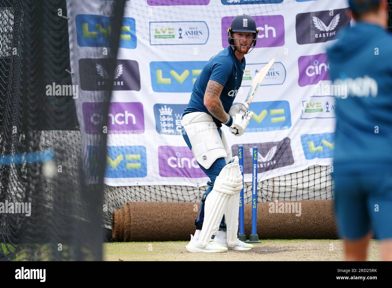 England's Ben Stokes during a nets session at the Emirates Old Trafford ...