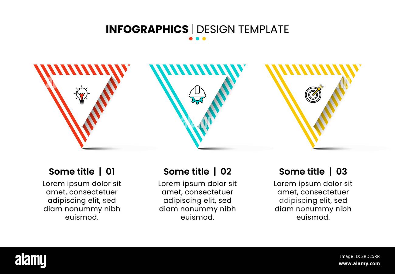 Infographic template with icons and 3 options or steps. Standing ...