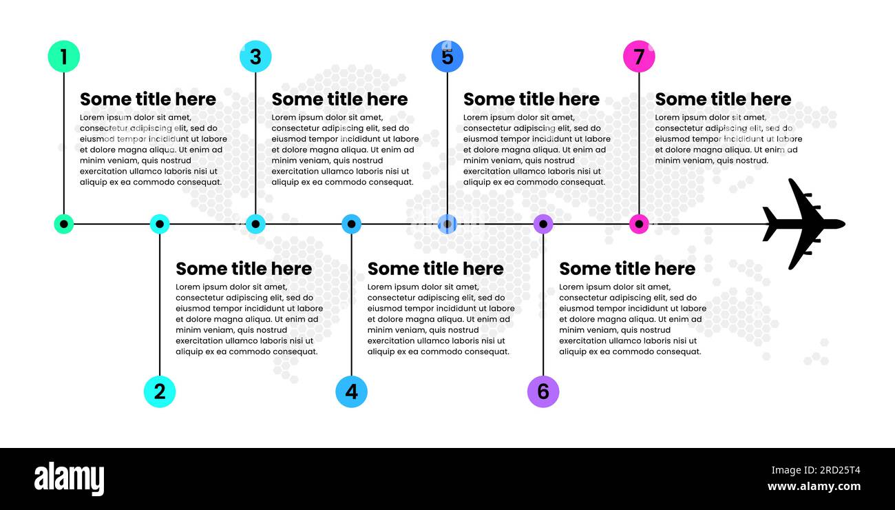 Infographic template with icons and 7 options or steps. Travel concept ...