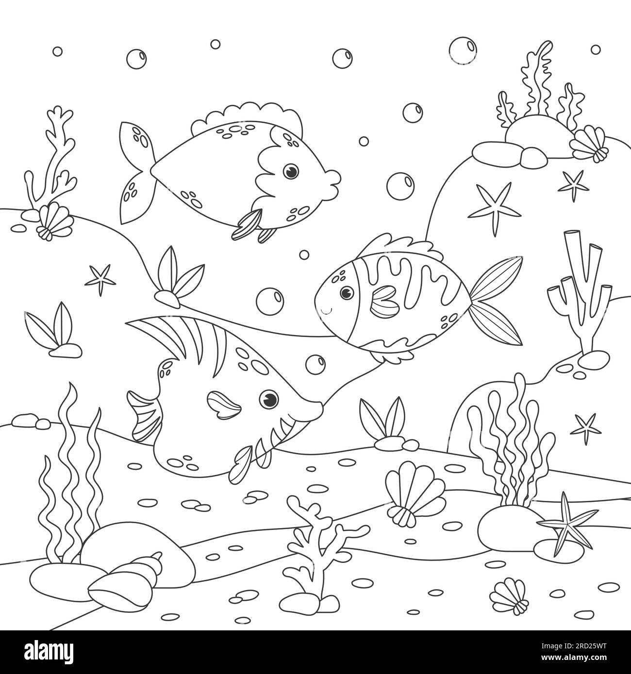 Childrens coloring book with various fish Stock Vector Image & Art - Alamy