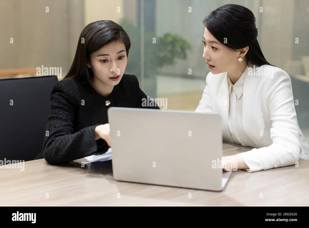 Confident Chinese businesswomen having a meeting Stock Photo - Alamy