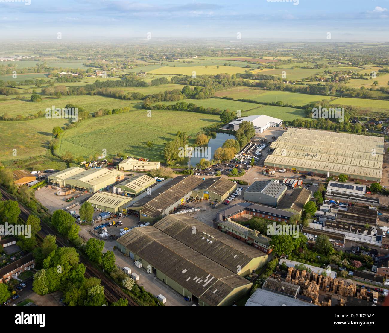 Aerial view of a business estate in Marden, Kent, UK Stock Photo - Alamy