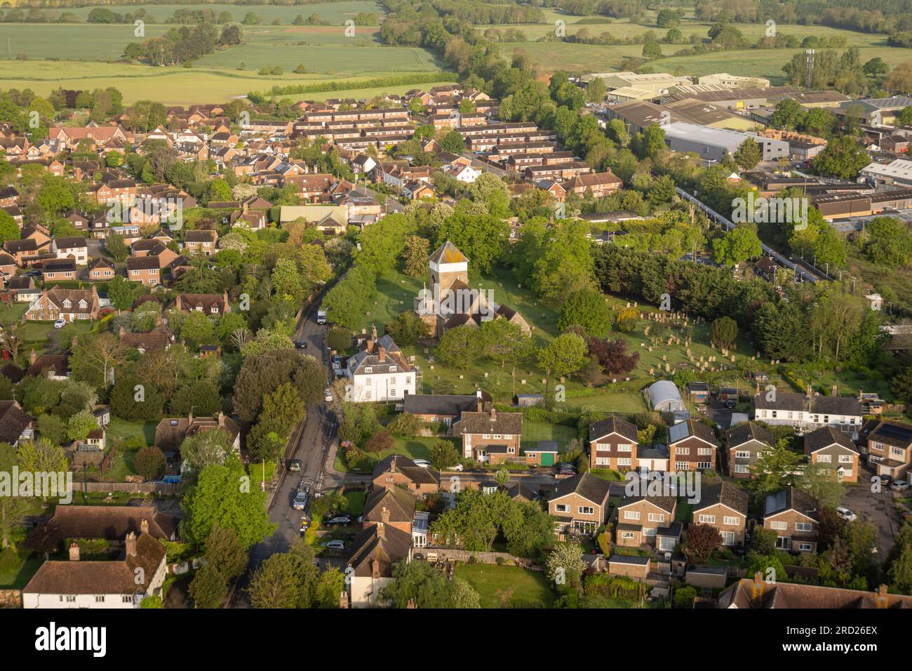 Aerial view of the villge of Marden, Kent, UK Stock Photo - Alamy