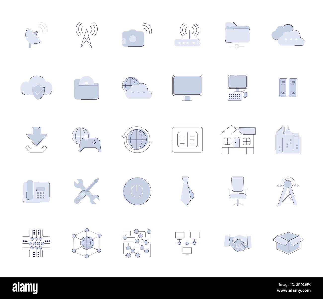 icon set corporate company infrastructure communication technology network Stock Vector Image ...