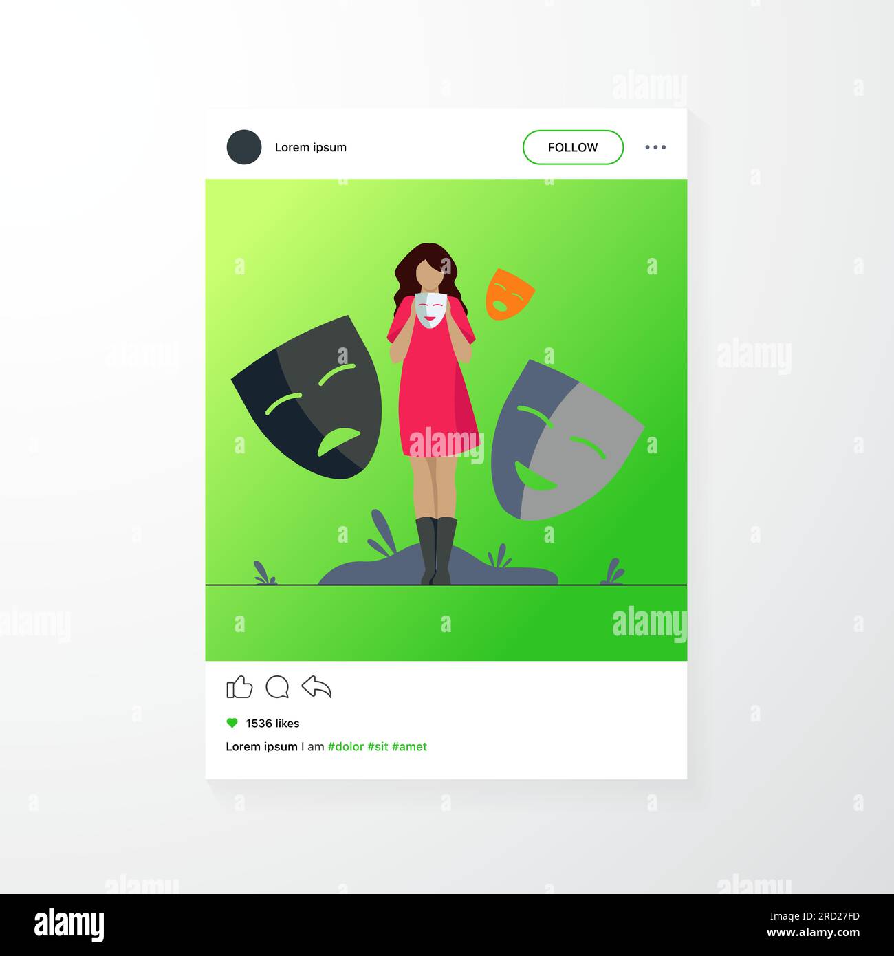 Girl hiding mask negative emotions hi-res stock photography and images - Alamy