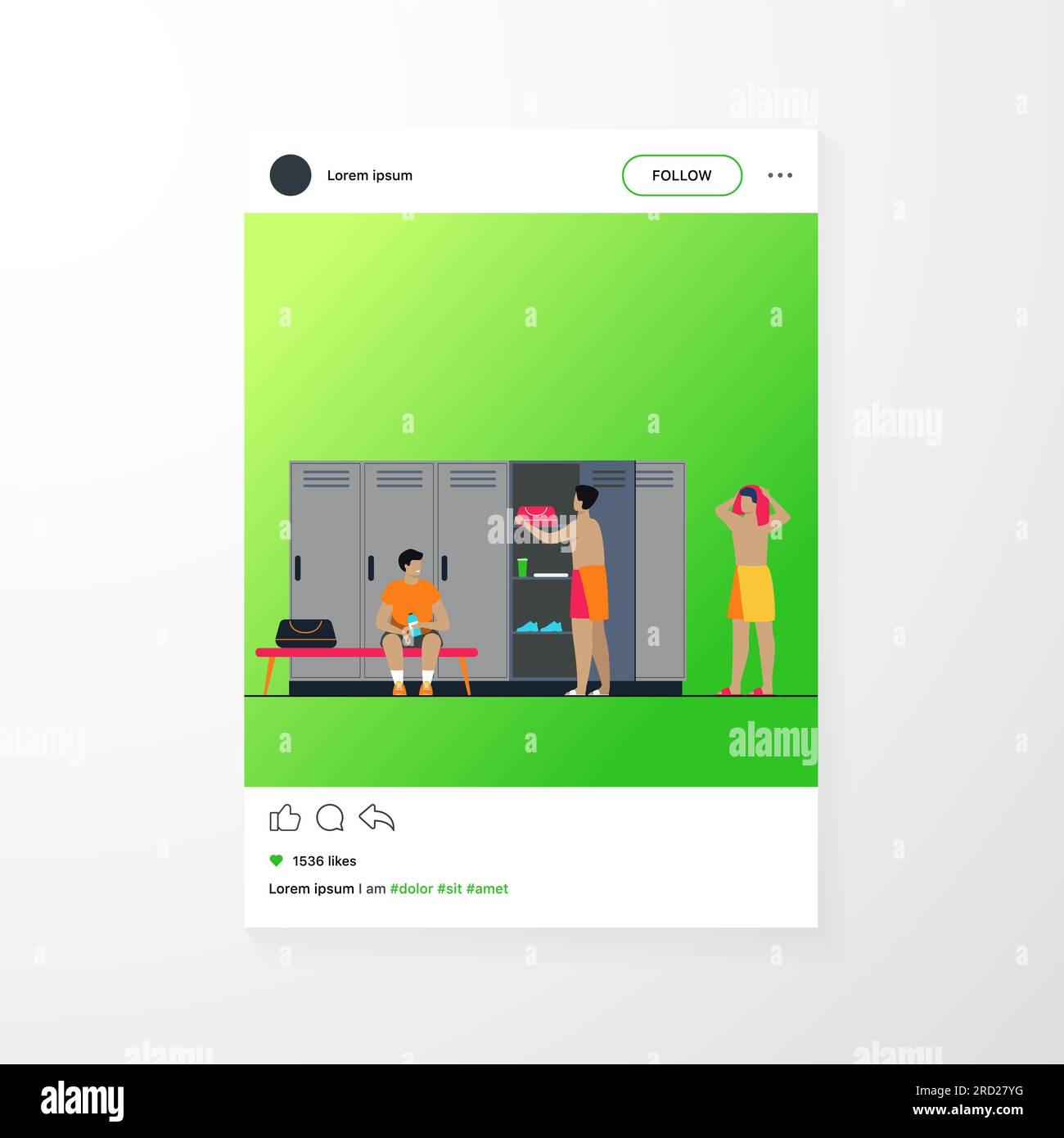 School locker room isolated flat vector illustration Stock Vector Image ...