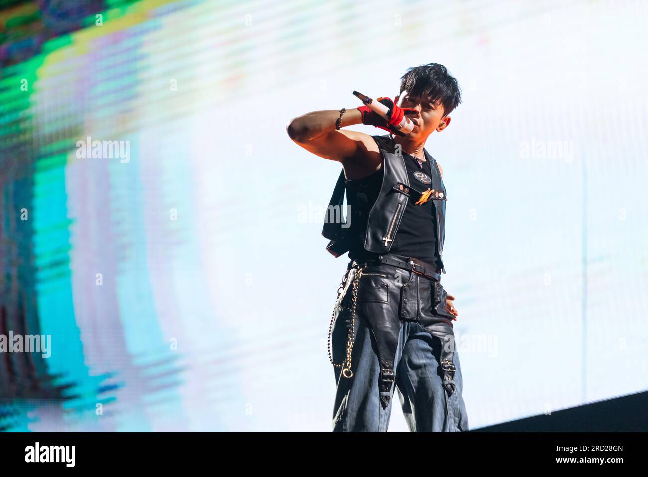 Chinese pop singer Jason Zhang holds a concert in Nanjing City, east ...