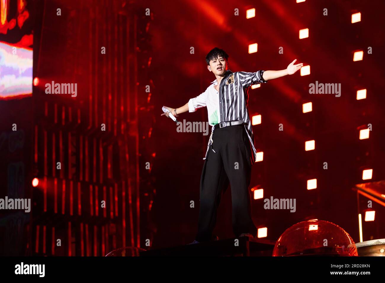 Chinese pop singer Jason Zhang holds a concert in Nanjing City, east ...