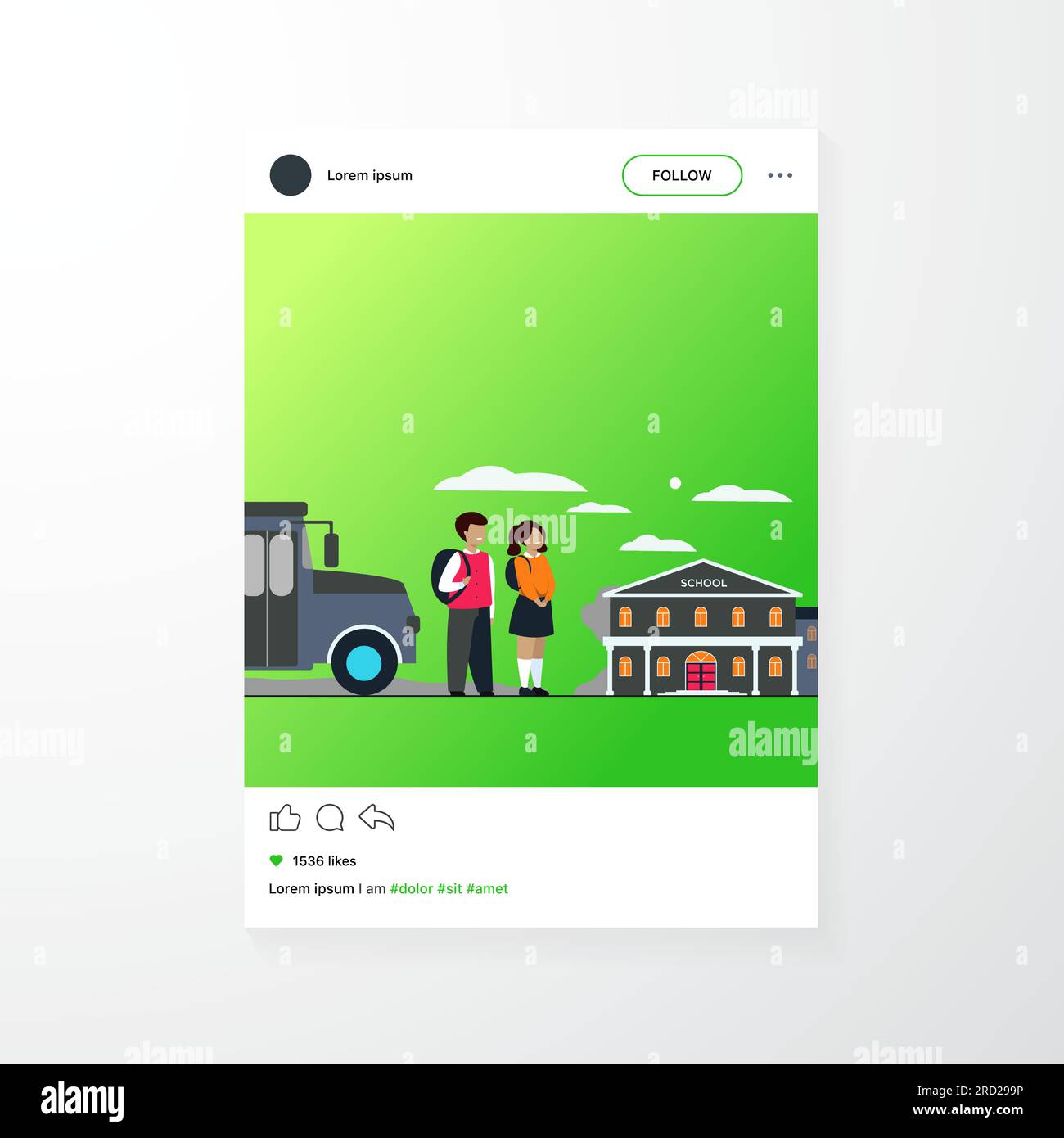 Child waiting for bus Stock Vector Images - Alamy