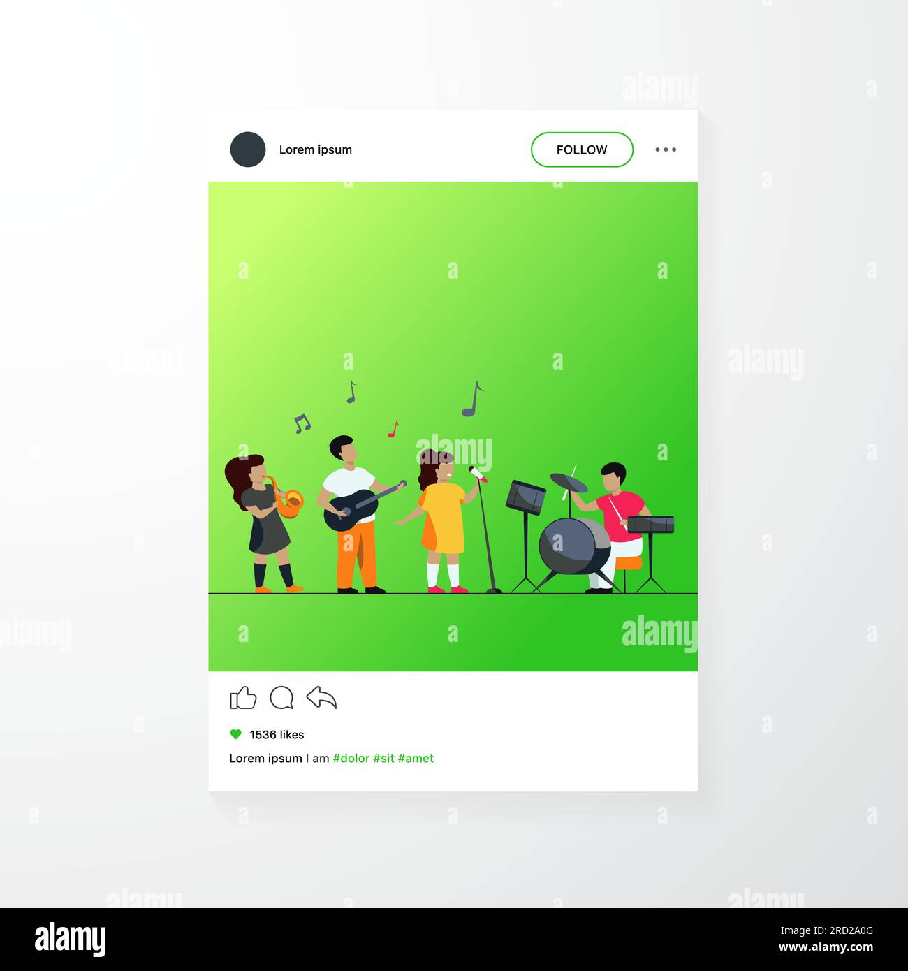 Cute young musicians at school music festival Stock Vector Image & Art ...