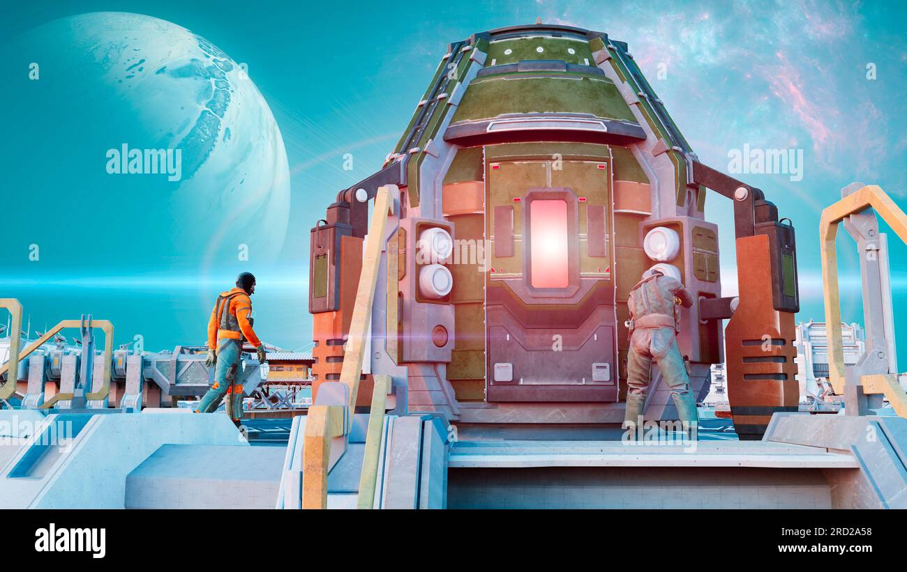 Space outpost, conquest of space. Scientific progress. Creation of a ...