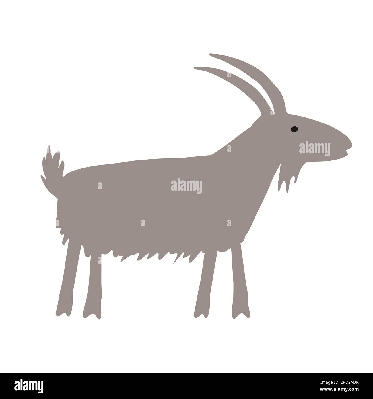 A grey goat cartoon character. Vector isolated icon illustration Stock ...