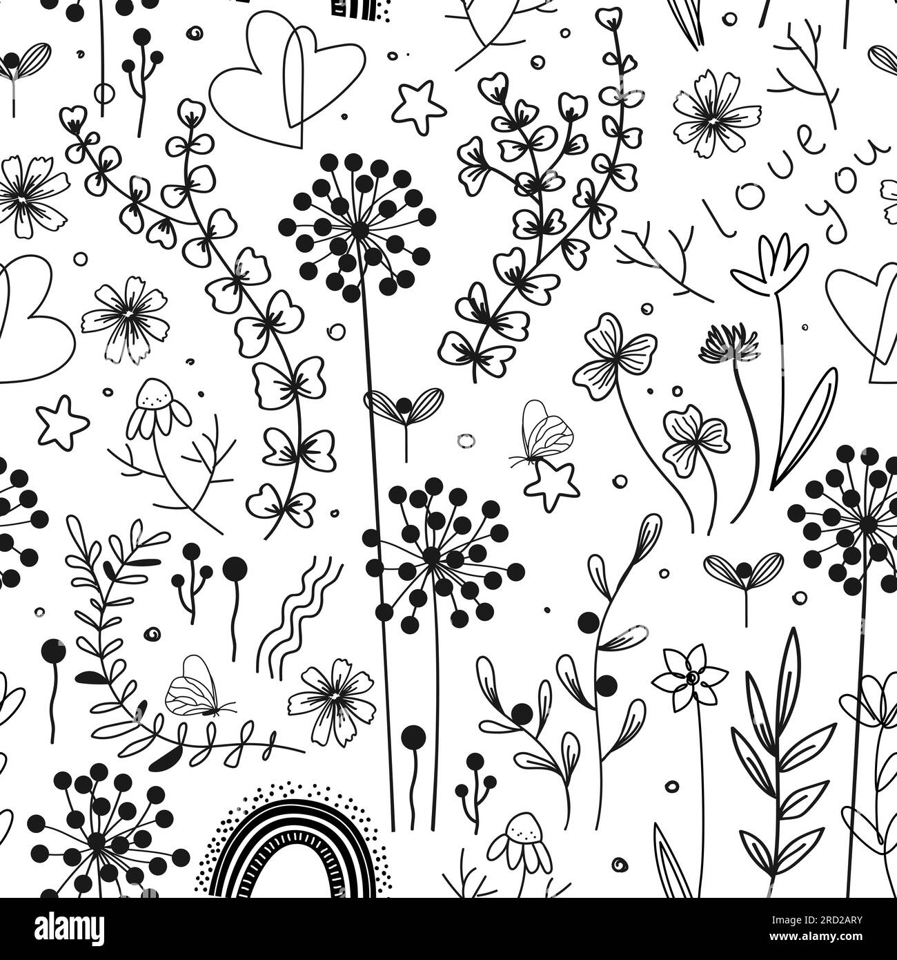 Meadow flower bouquet Black and White Stock Photos & Images - Alamy