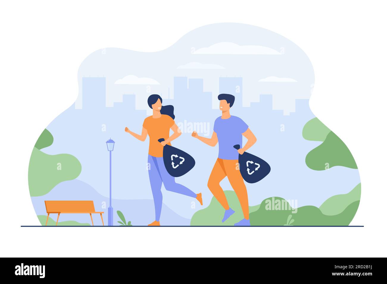 Man carrying plastic bags Stock Vector Images - Alamy