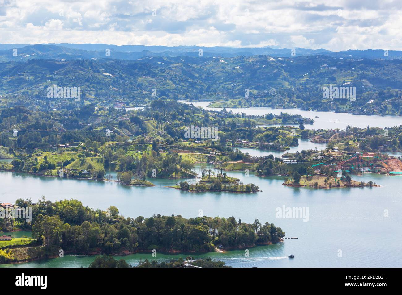 View of The Rock near the town of Guatape, Antioquia in Colombia, South ...