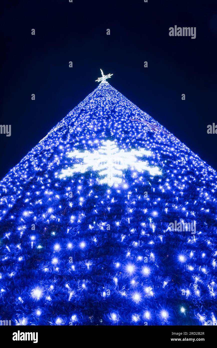 Winter snowfall night bottom view hi-res stock photography and images ...