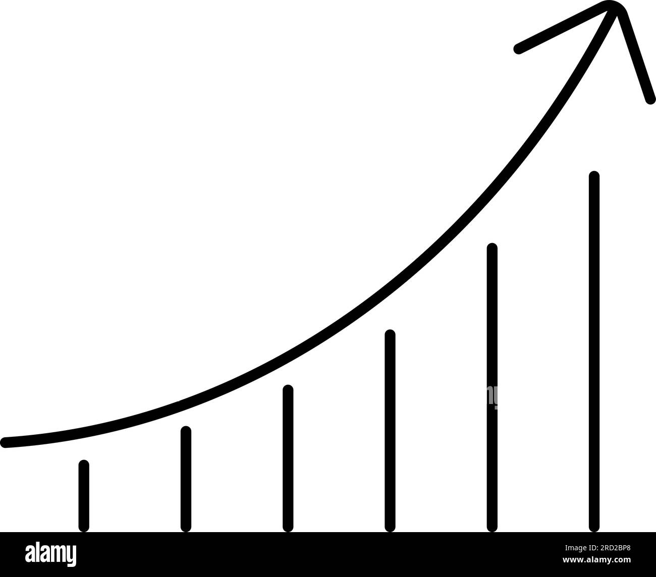 growing graph, bar chart, Flat icon isolated on the white background ...