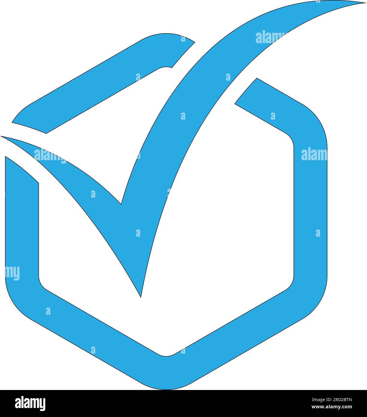 check the mark icon in a circle. Tick symbol in blue color, vector ...