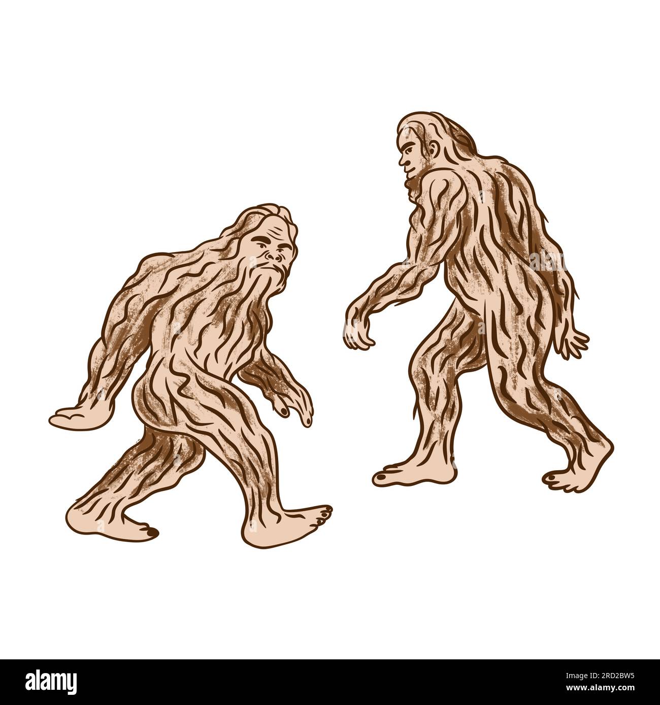 Bigfoot Walking Drawing