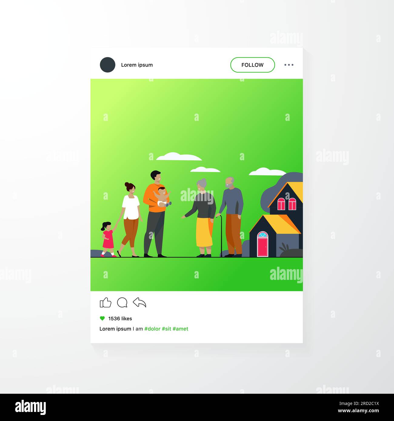 Family meeting in grandparents country house Stock Vector Image & Art ...