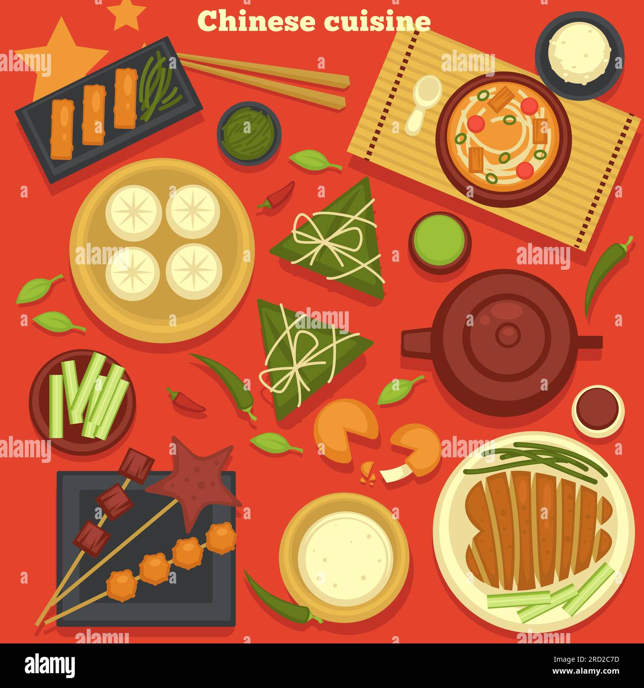 Chinese food restaurant table dishes Stock Vector Images - Alamy