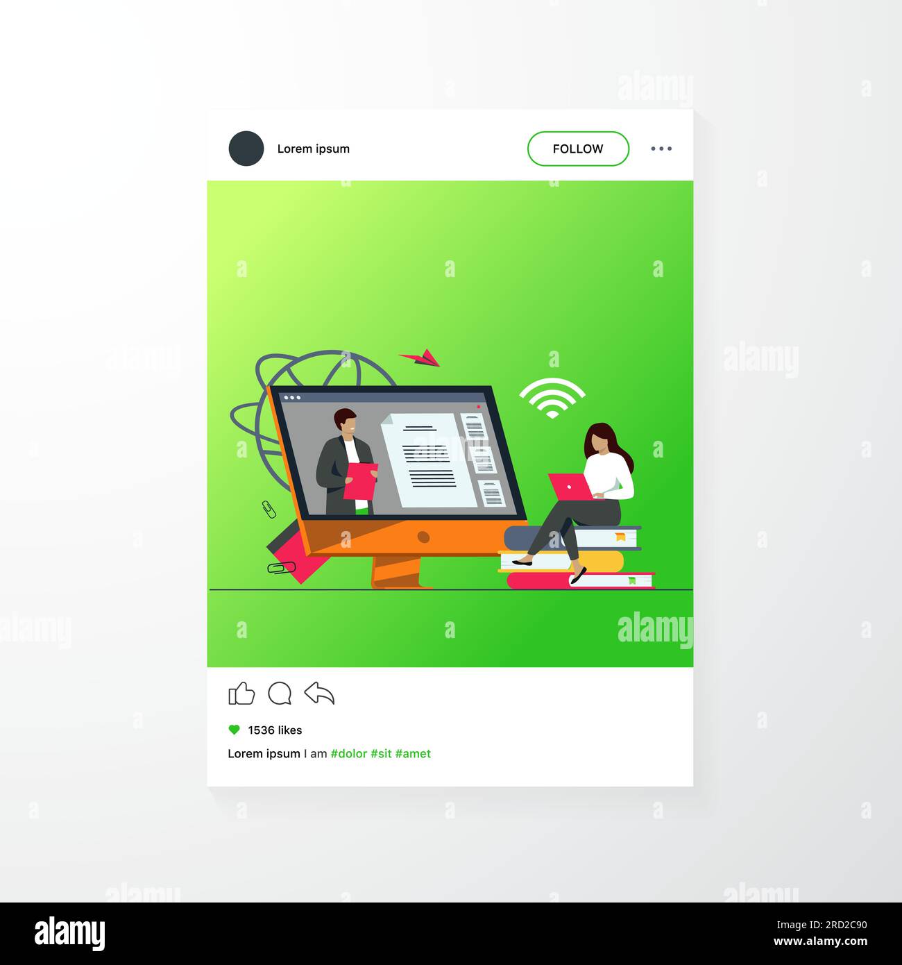 Female student listening webinar online Stock Vector Image & Art - Alamy