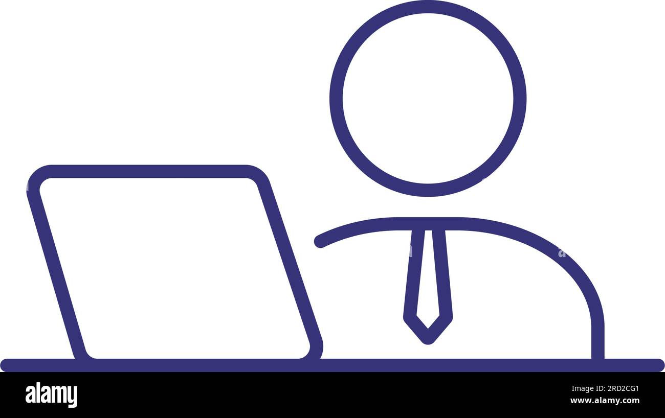 Work on laptop line icon Stock Vector Image & Art - Alamy