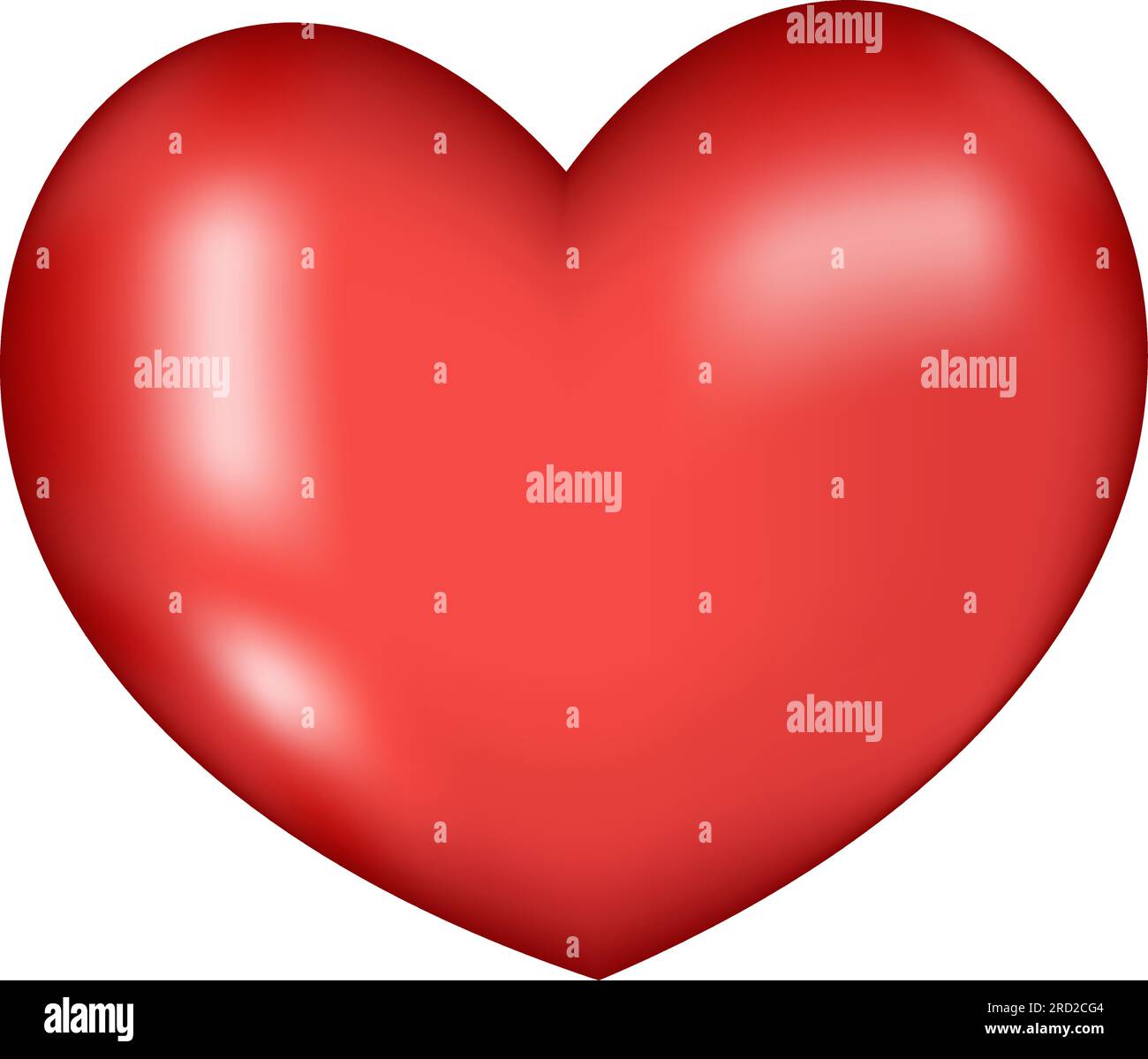 Valentine's Big Red Heart Lover Gradient. Heart icon isolated on white ...