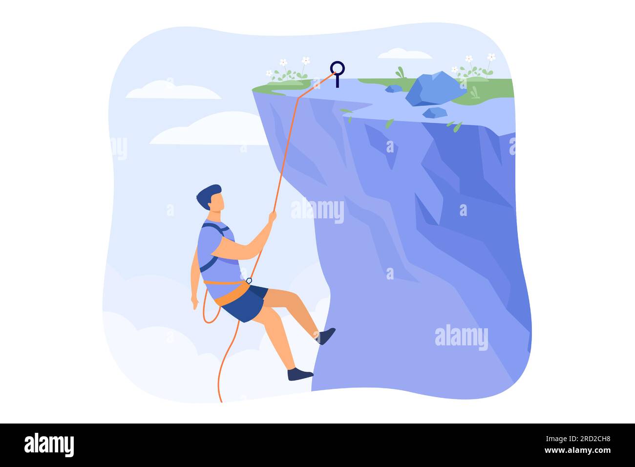 Climber hanging on rope Stock Vector Image & Art - Alamy