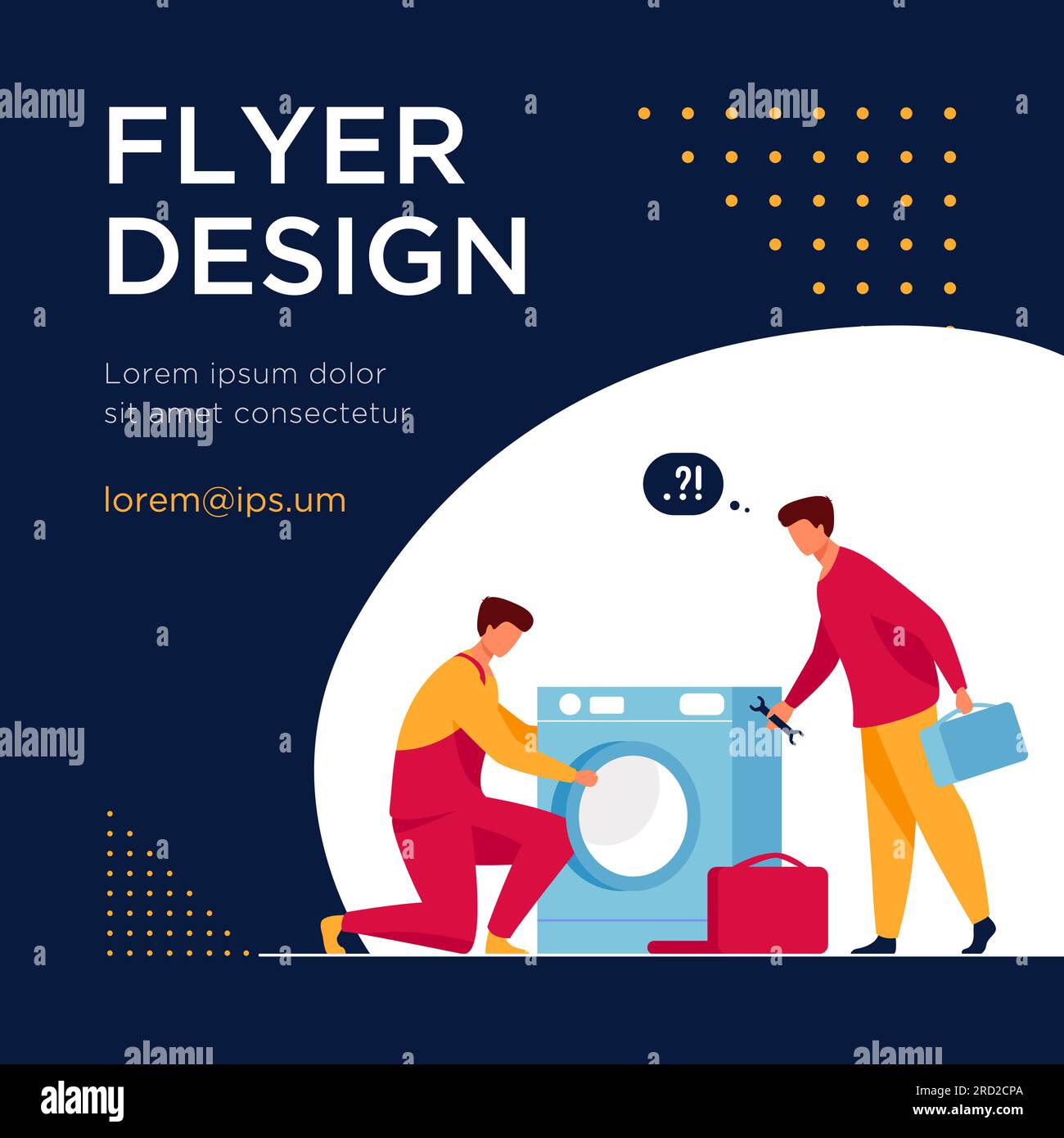 Fixing washing machine Stock Vector Images - Alamy